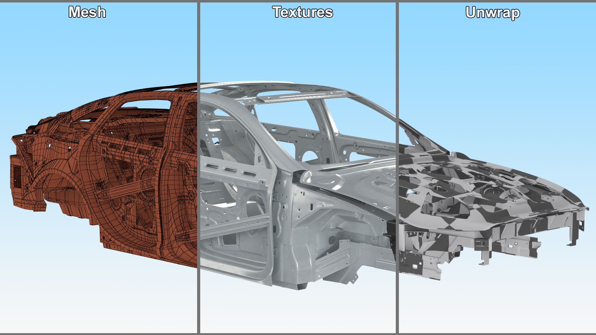Car Frame Unibody Structure 3D Model - TurboSquid 2218354