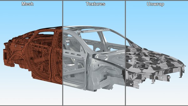 modelo 3d Estructura Unibody del marco del coche - TurboSquid 2218354