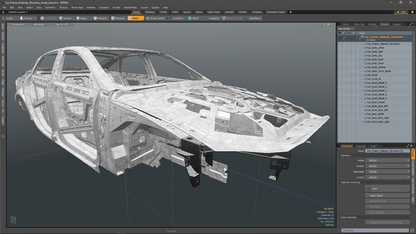 modelo 3d Estructura Unibody del marco del coche - TurboSquid 2218354