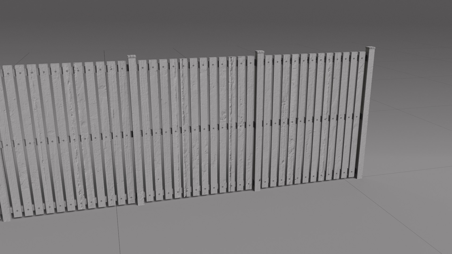 Low Poly Fence With 7 Different Textures In White Wood 3D Model ...