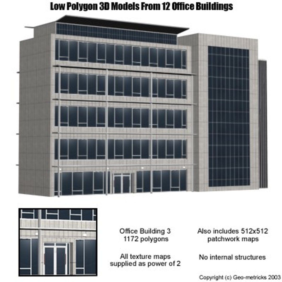 12 office buildings 3d model