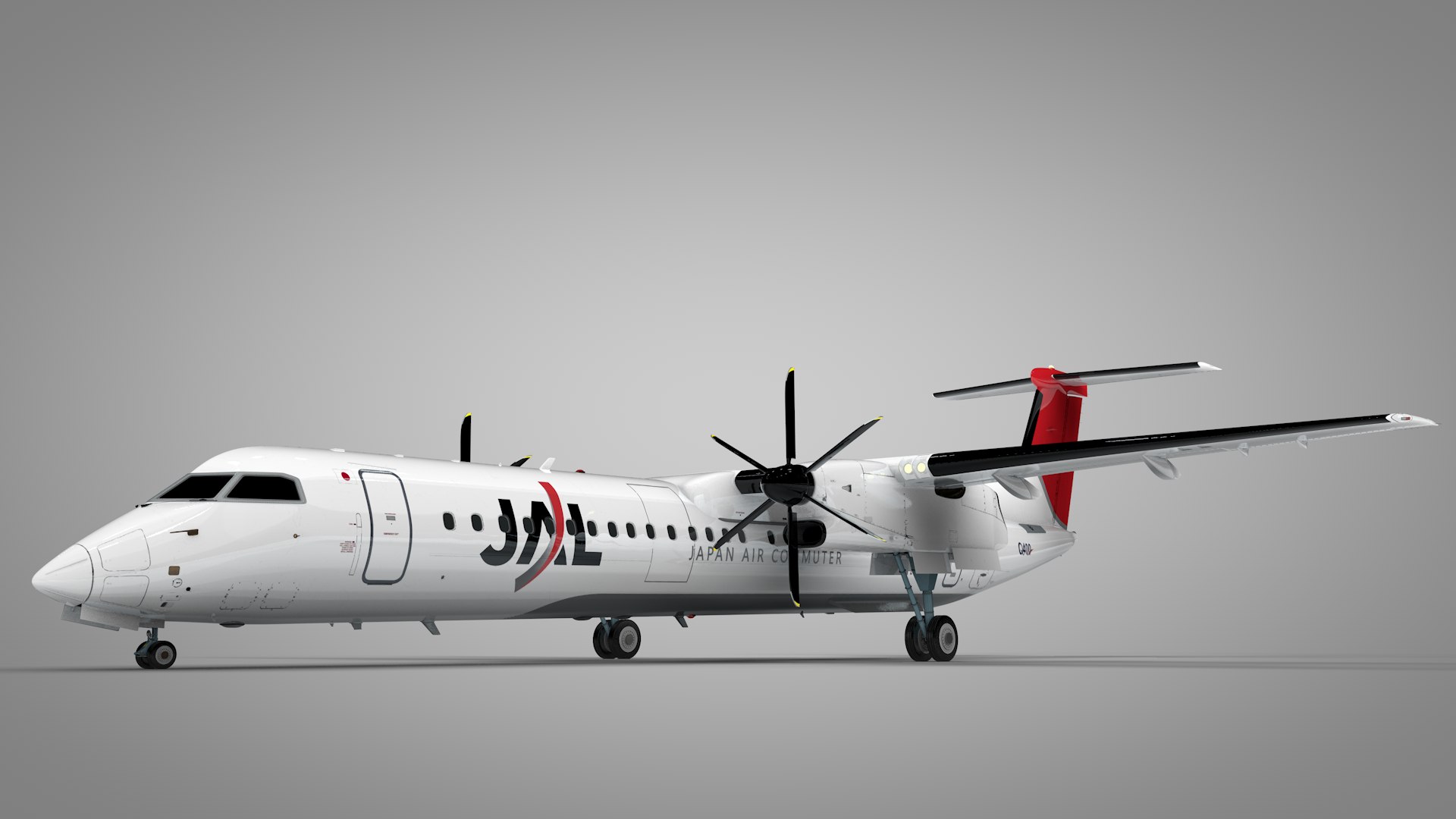3D Japan Air Commuter Bombardier DHC-8 Q400 Dash 8 L1544 Model ...