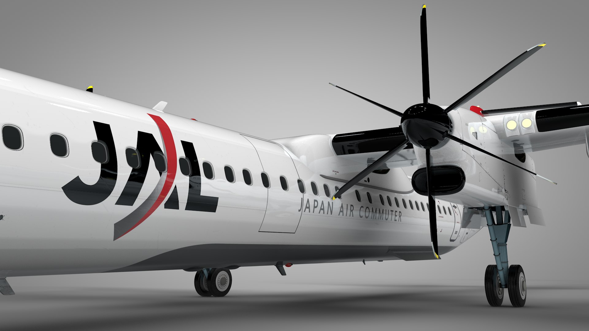 3D Japan Air Commuter Bombardier DHC-8 Q400 Dash 8 L1544 Model ...