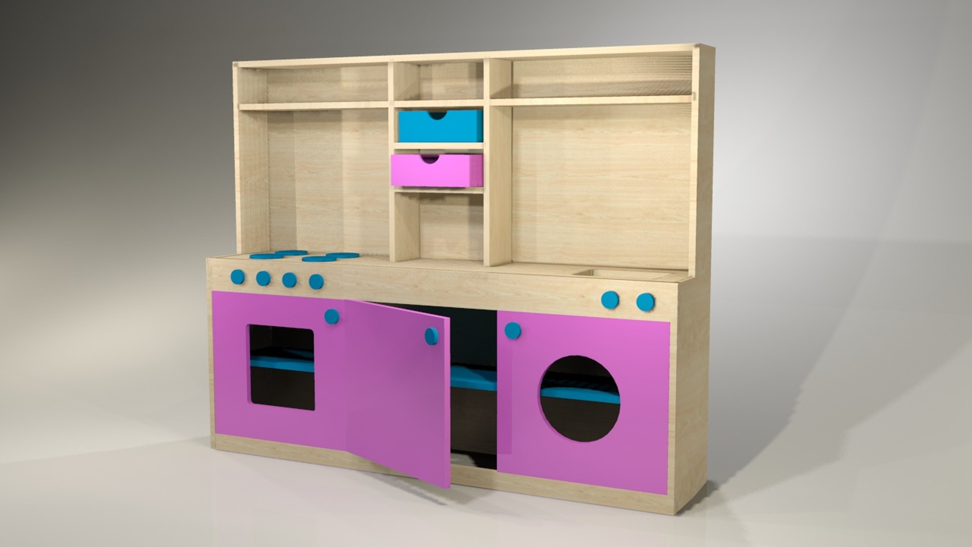 3d wood kitchen toys