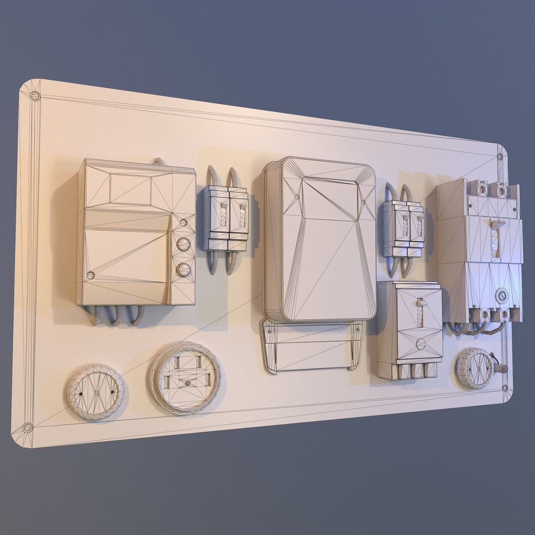 Vintage Soviet Electrical Panel With Electricity Meter 3D Model ...