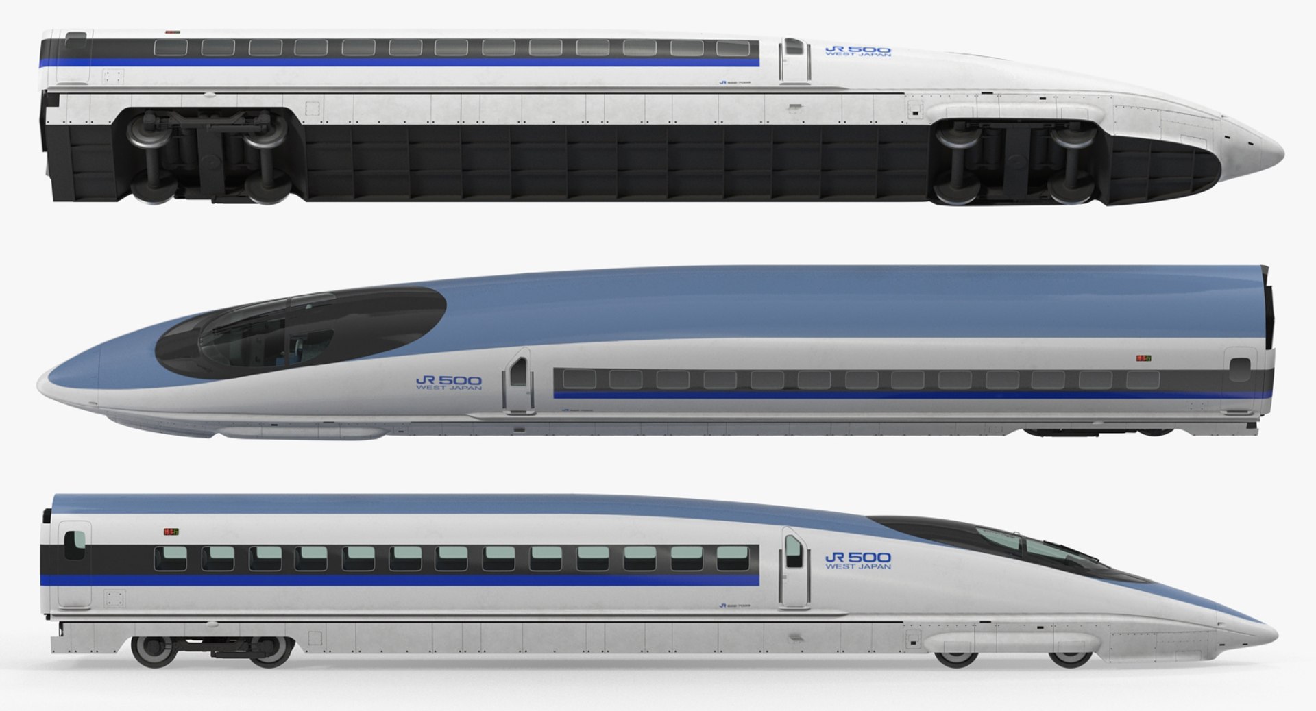 Shinkansen 500 Locomotive 3D Model - TurboSquid 1262414