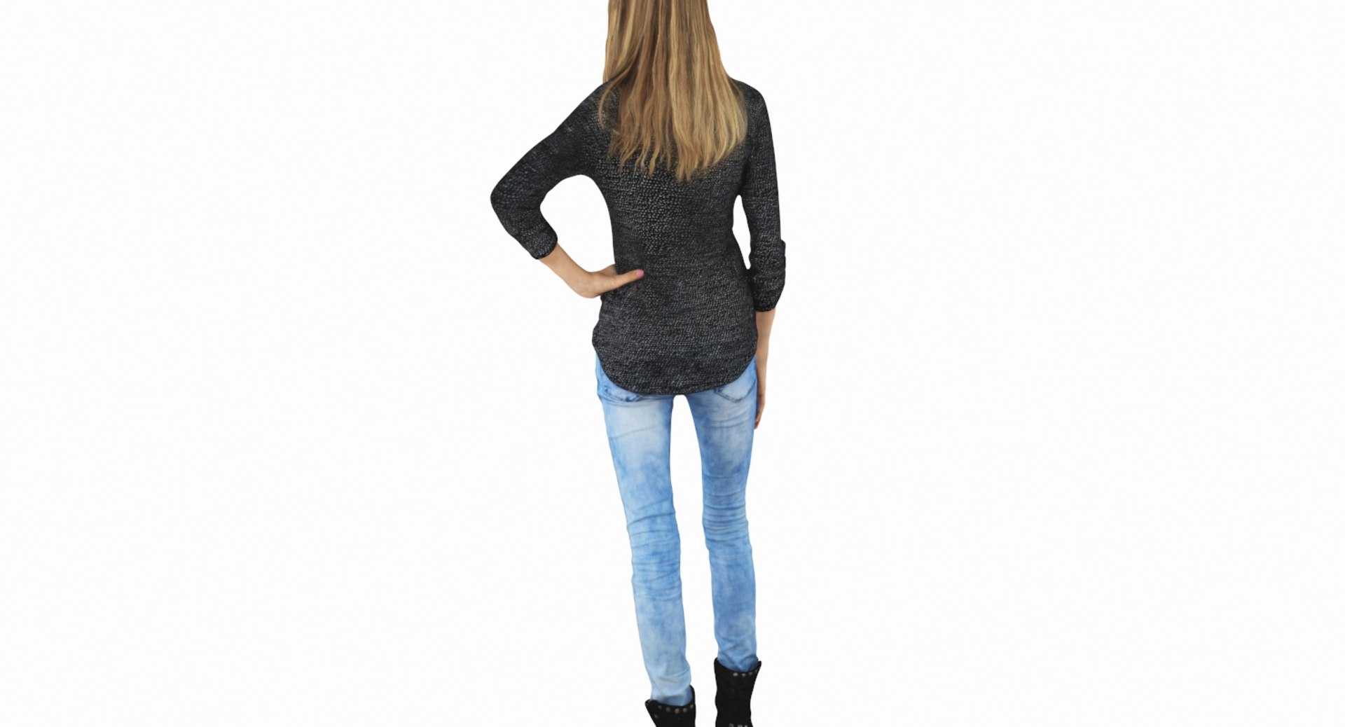 3d Blonde Skinny Girl