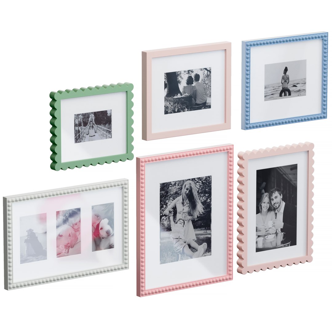 3D Model Beaded Gallery In A Box Frames Set Of 6 - TurboSquid 2392276