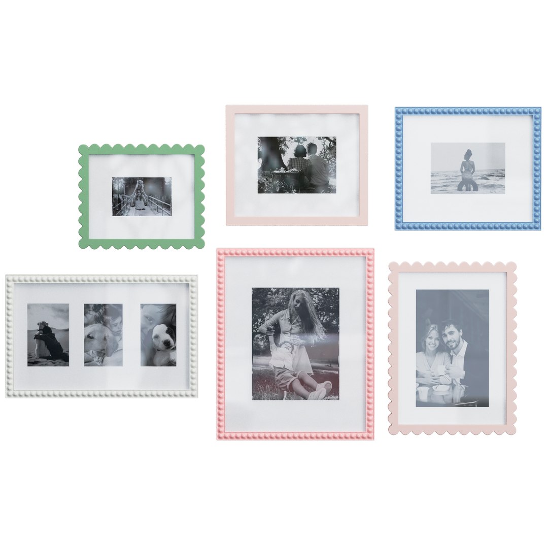 3D Model Beaded Gallery In A Box Frames Set Of 6 - TurboSquid 2392276
