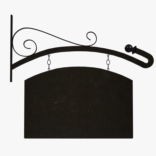 modelo 3d Letrero colgante curvo - TurboSquid 1575242