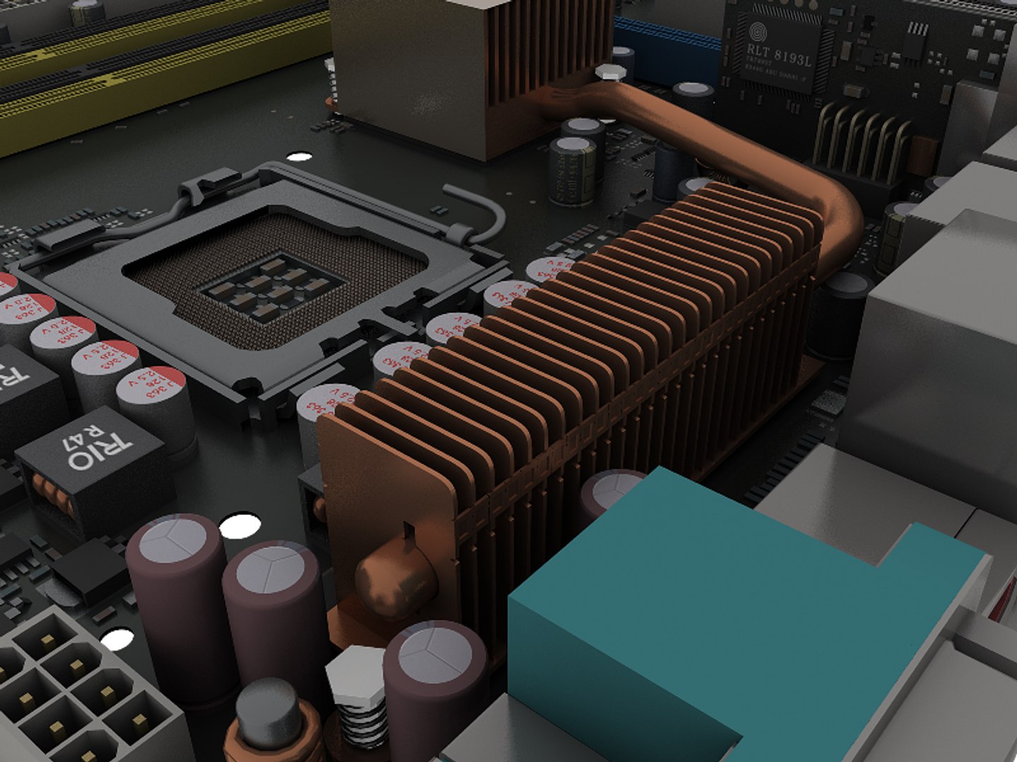 motherboard 3d blend