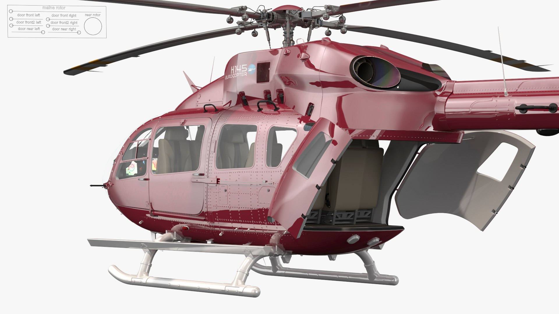 Eurocopter H145 Helicopter Rigged 3D Model - TurboSquid 2366162