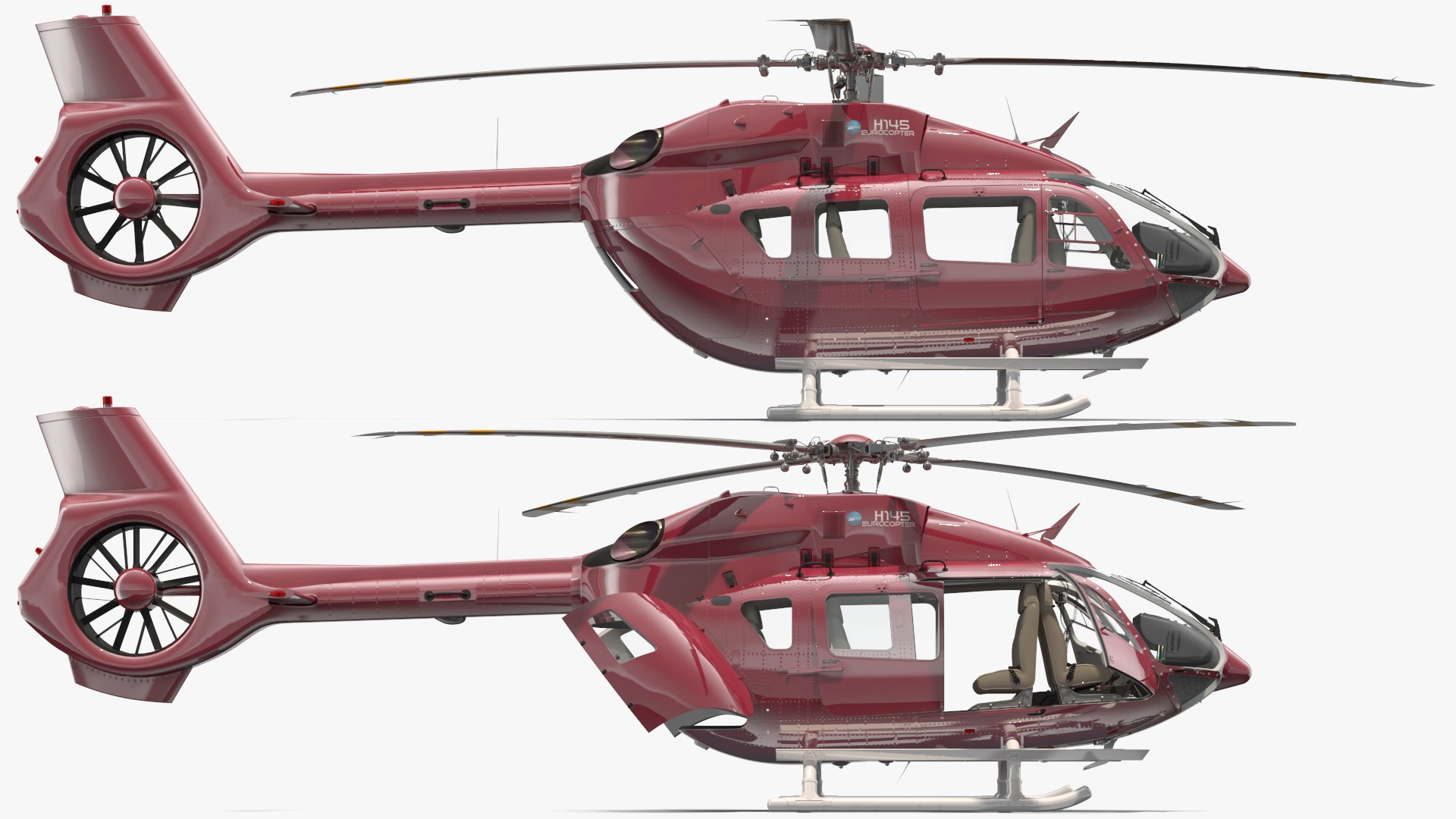 Eurocopter H145 Helicopter Rigged 3D Model - TurboSquid 2366162