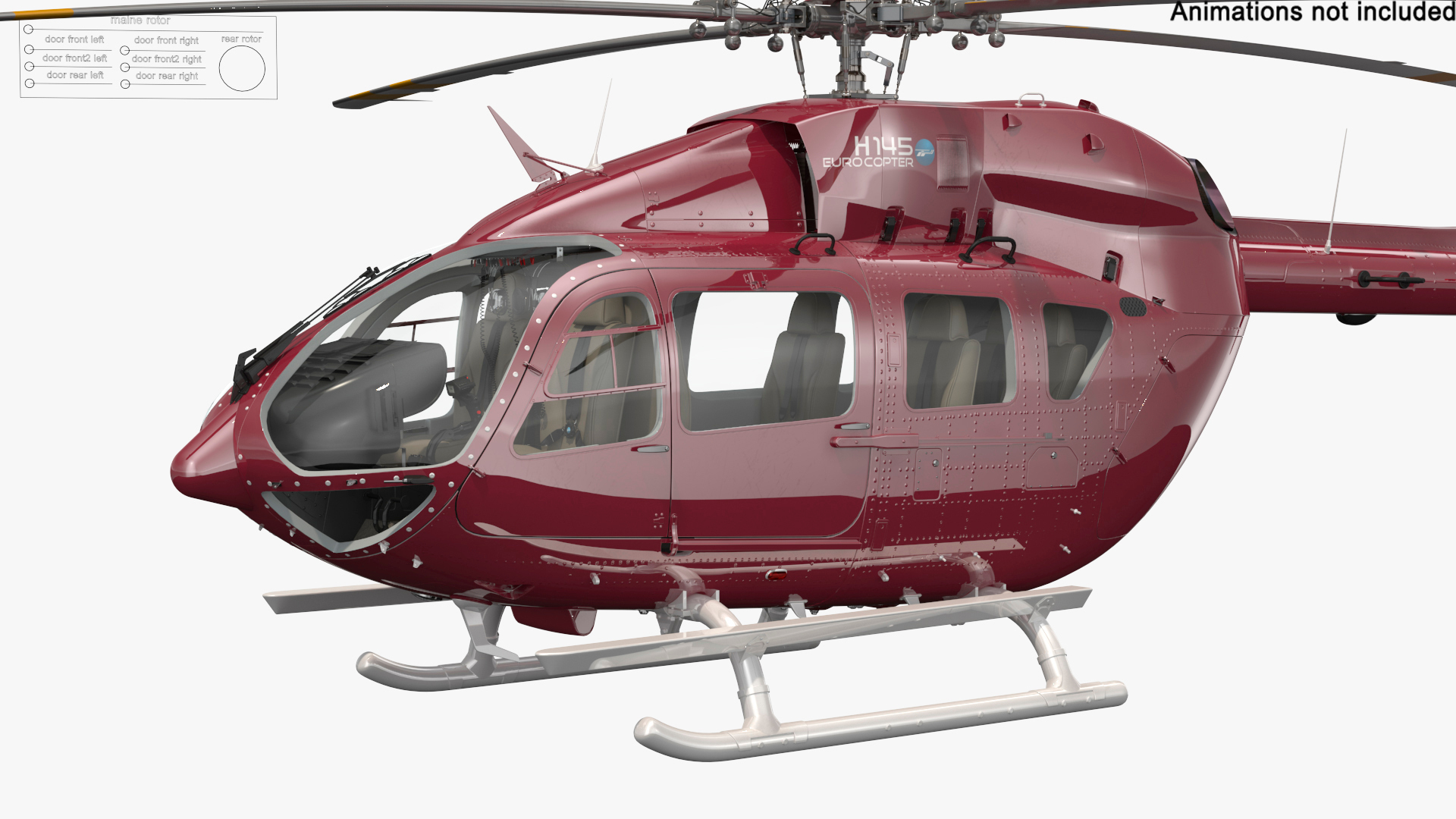 Eurocopter H145 Helicopter Rigged 3D Model - TurboSquid 2366162
