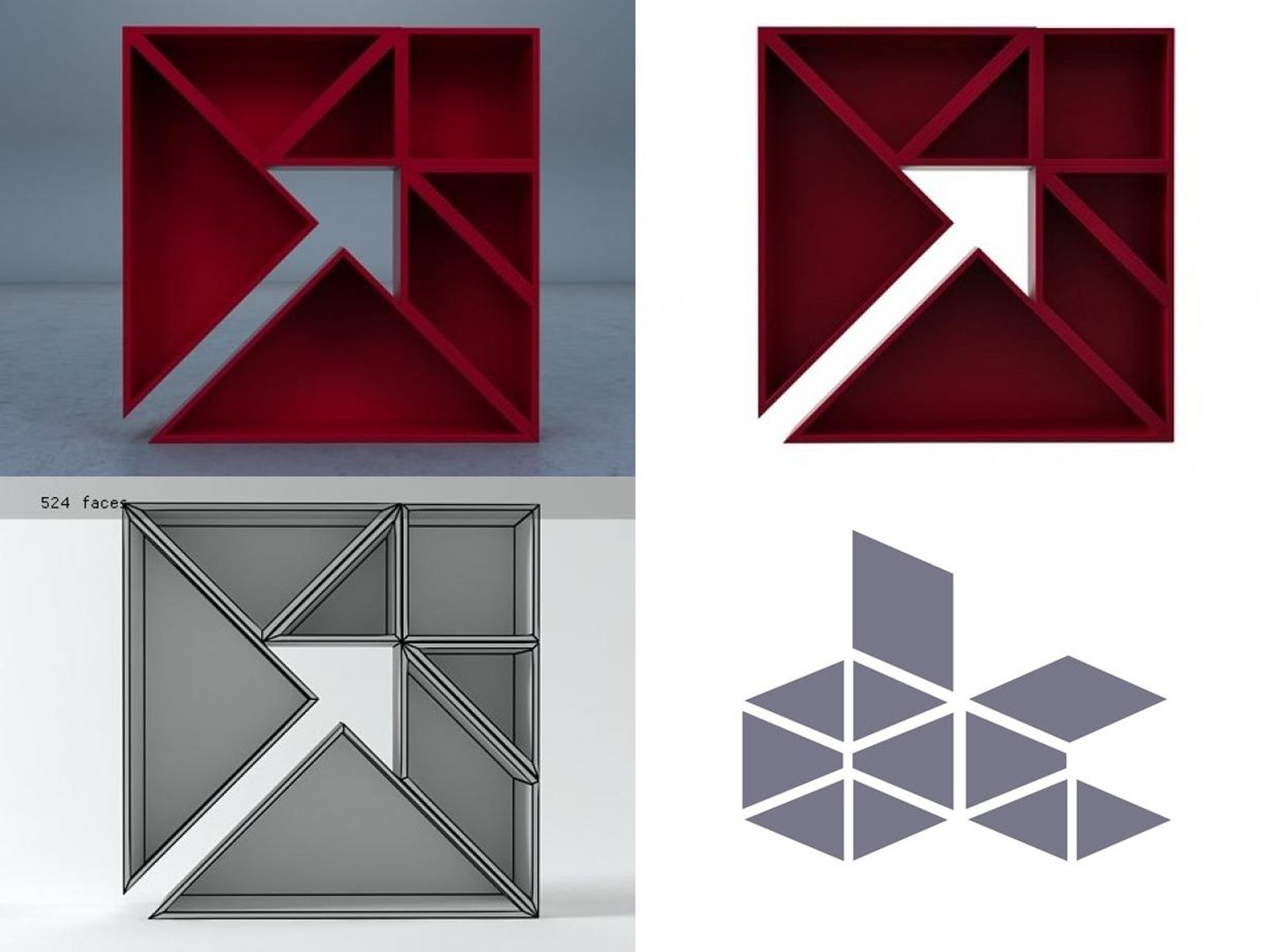 Tangram 8 3D model - TurboSquid 1184848