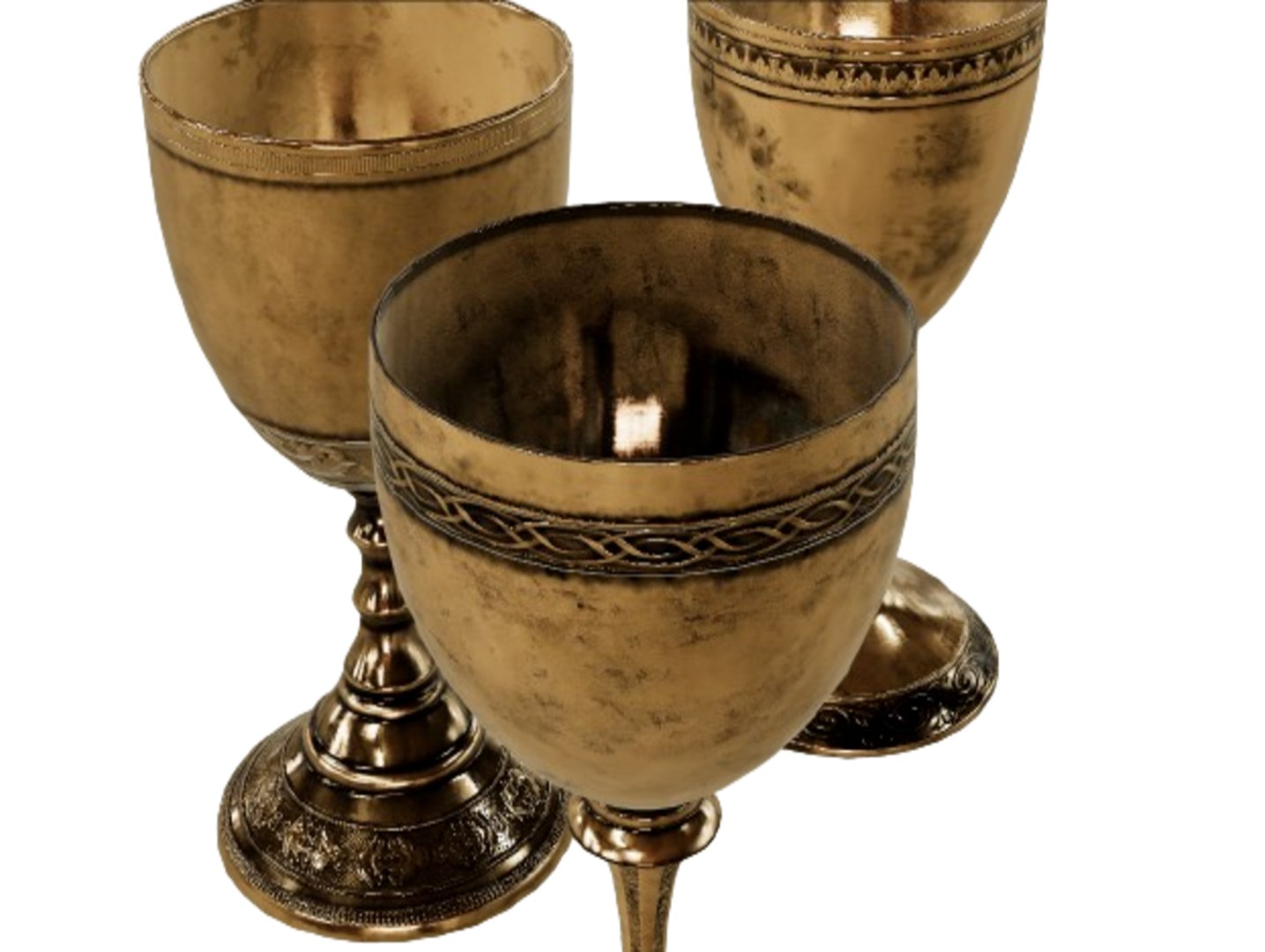 3D Brass Goblets bronze model - TurboSquid 2182278