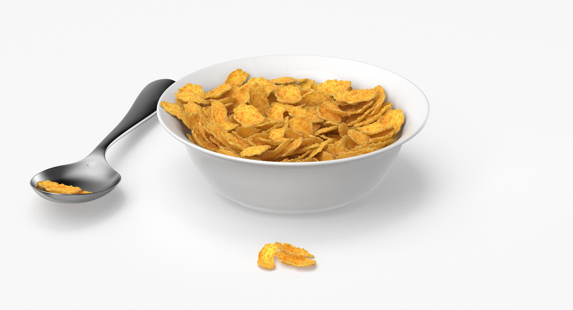 Pile of Corn Flakes Pieces in a Bowl 3D model - TurboSquid 1828992