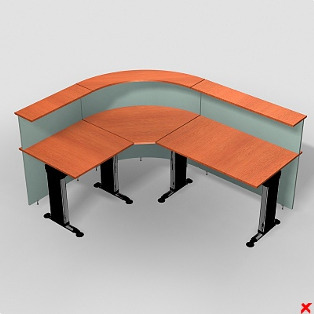 3d counter bank desk model