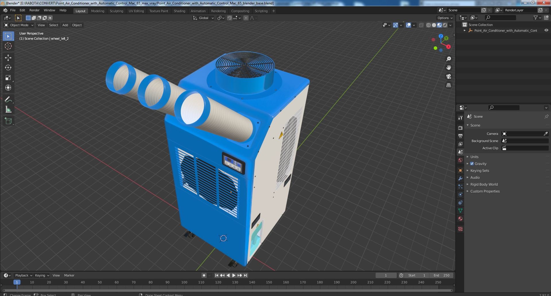 Point Air Conditioner With Automatic Control Mac 65 Model - TurboSquid ...