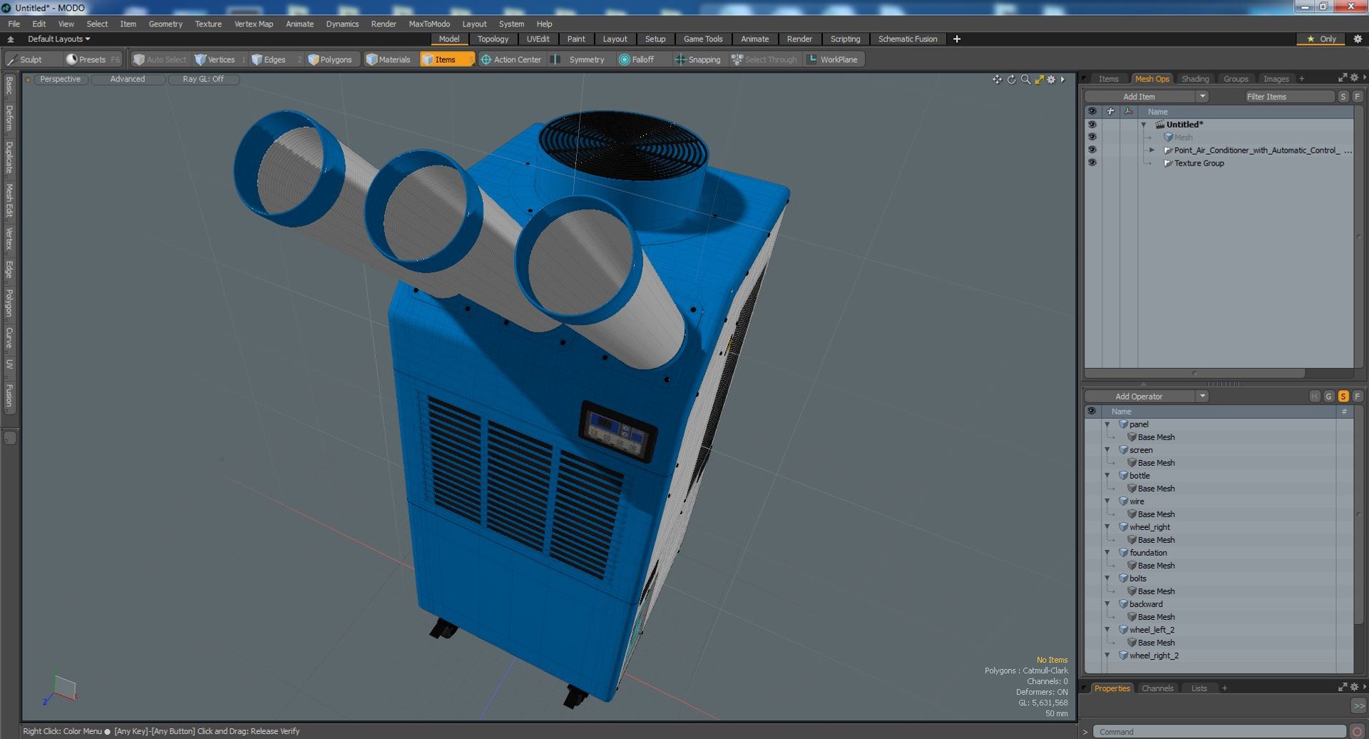 Point Air Conditioner With Automatic Control Mac 65 Model - TurboSquid ...