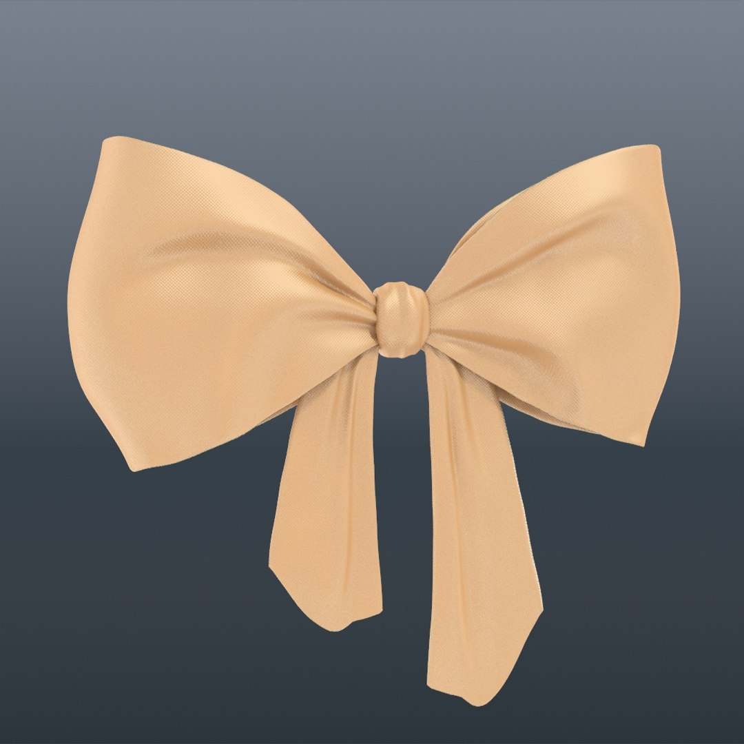 3d Beige Bow Model