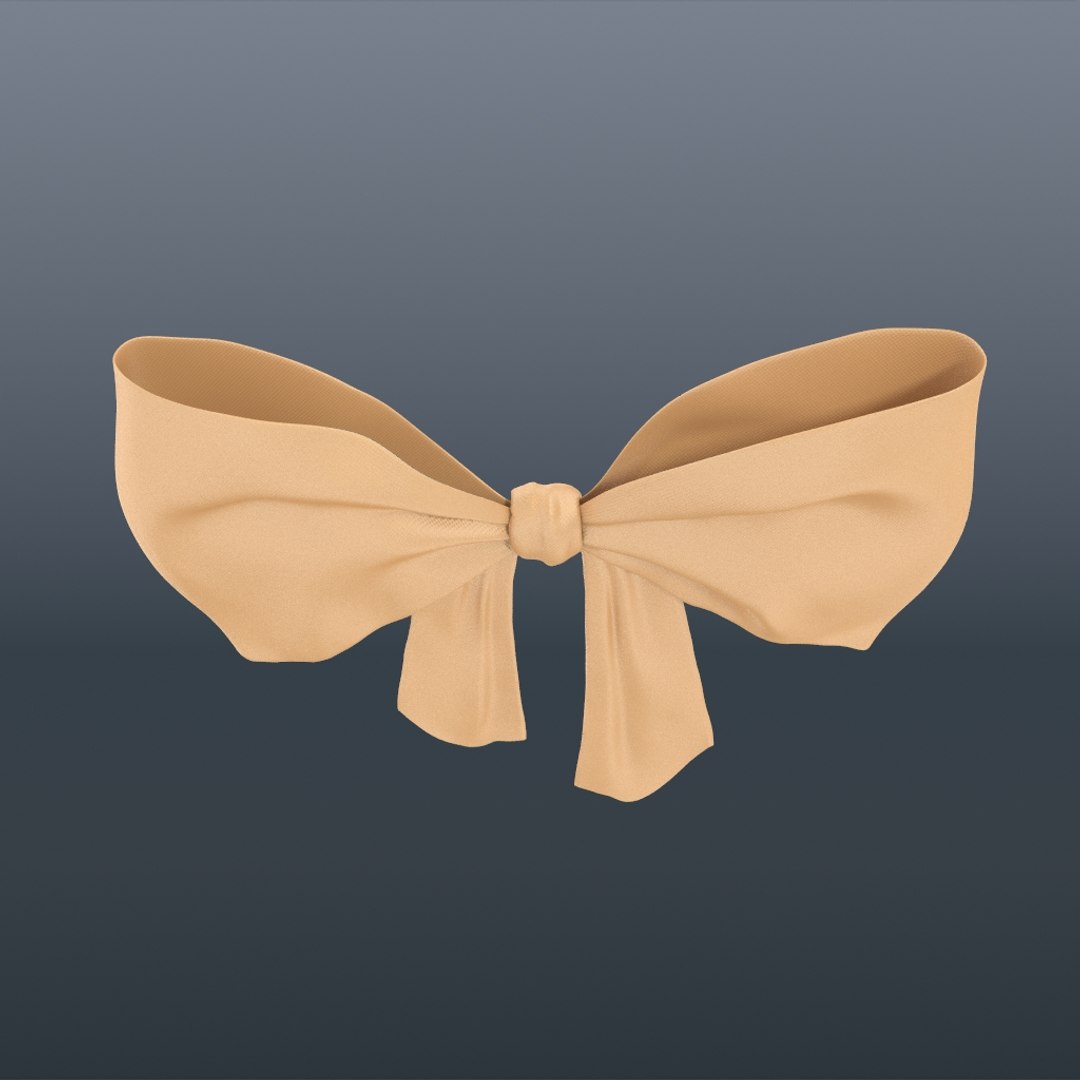 3d Beige Bow Model