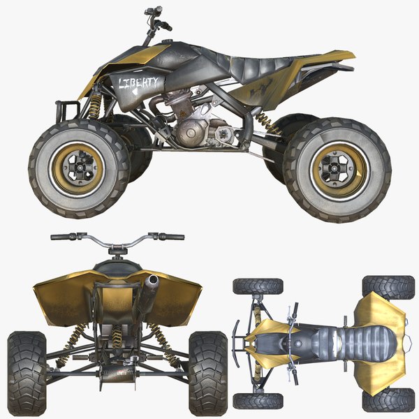 modelo 3d 014-Quad Bike-Quad-ATV-Bike-low poly juego listo modelo 3d ...