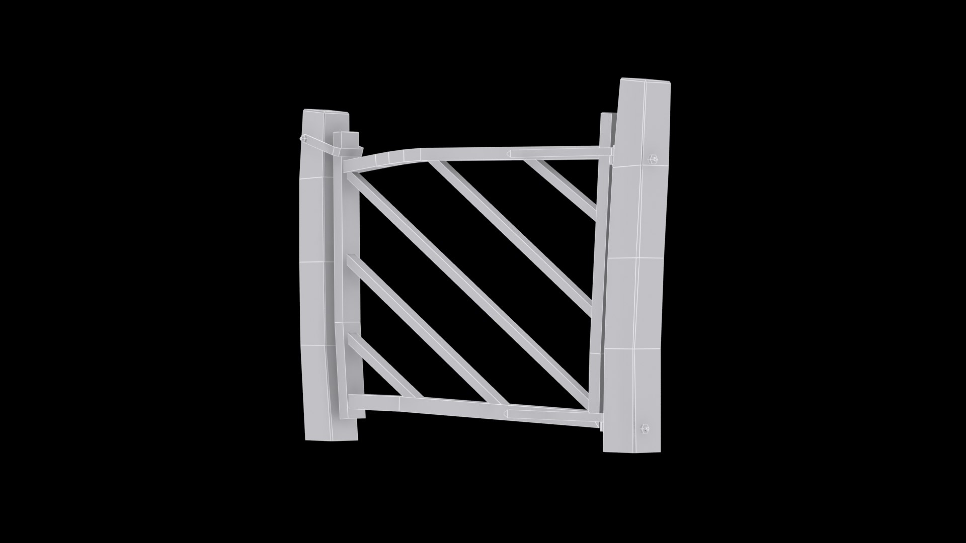 Old Wood Gate 3d Model