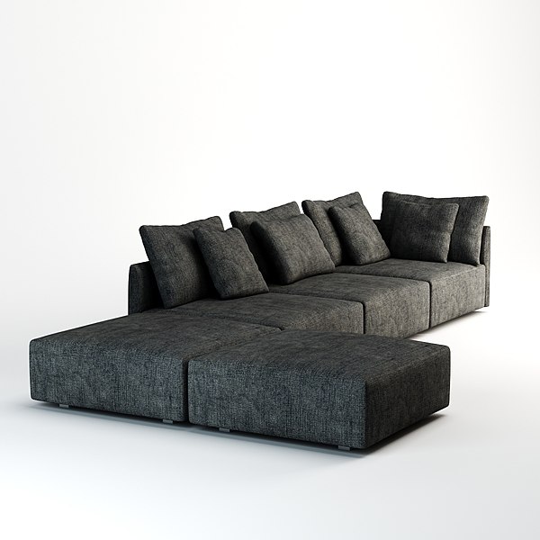 minotti milano sofa 3d model