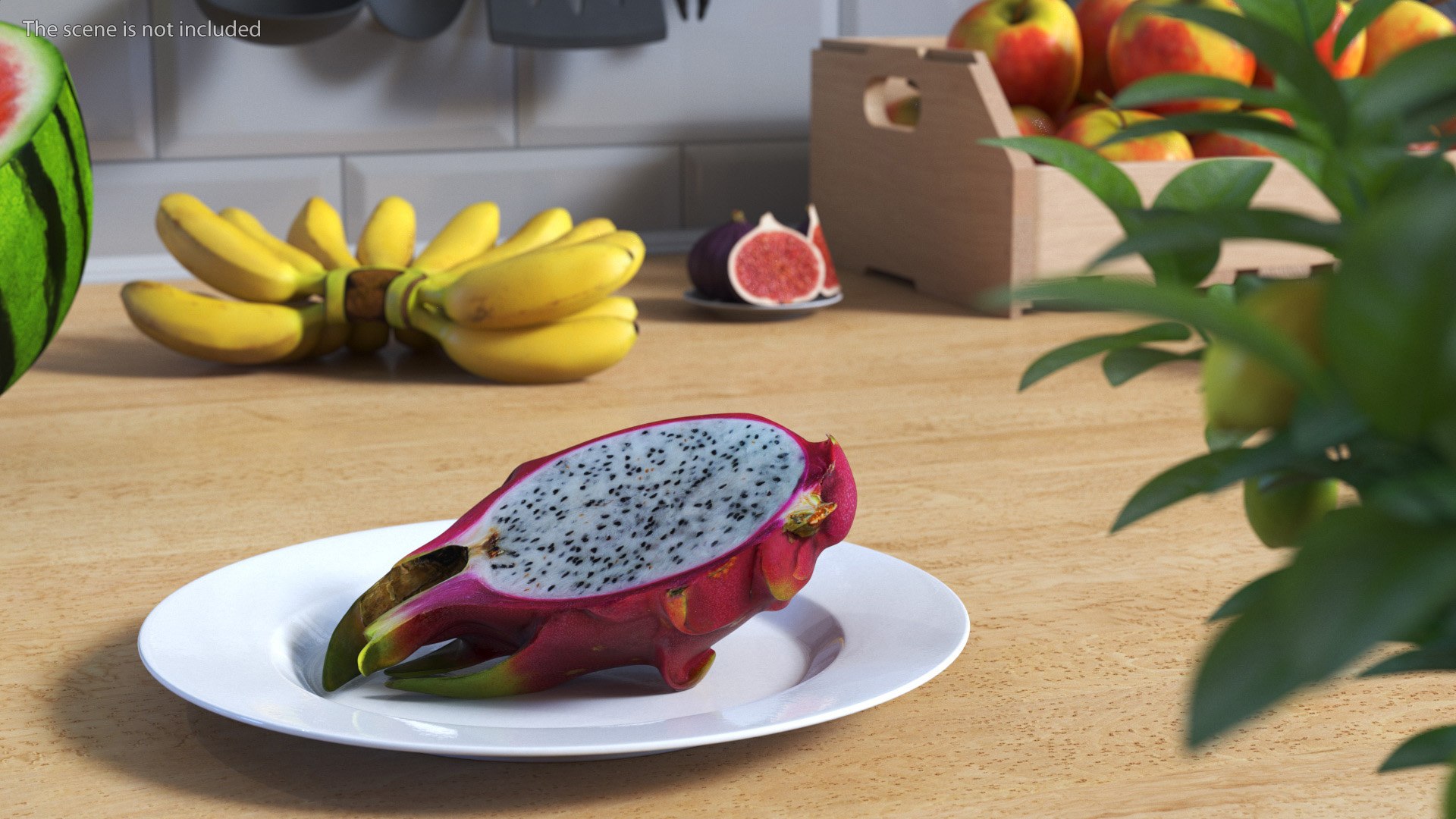 3D Model Dragon Fruit Half - TurboSquid 2377469