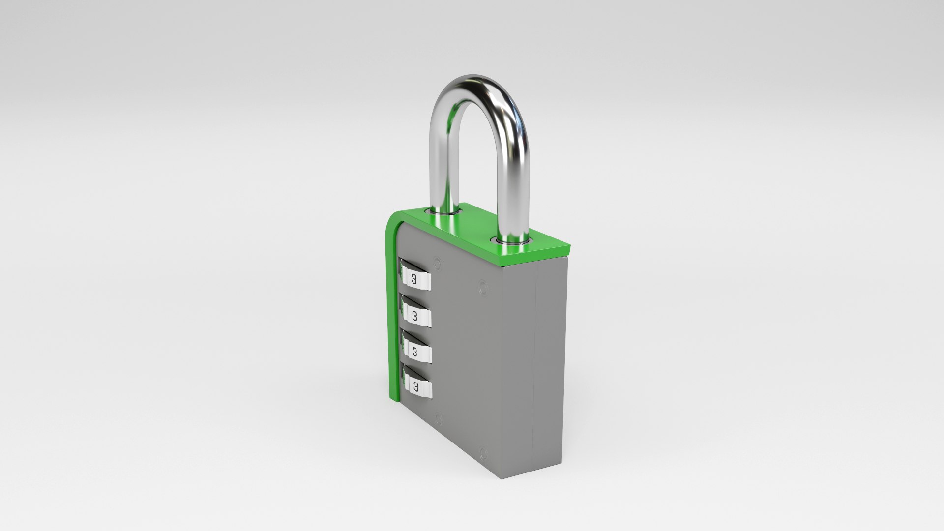 3D Combination Lock Green - TurboSquid 1684319