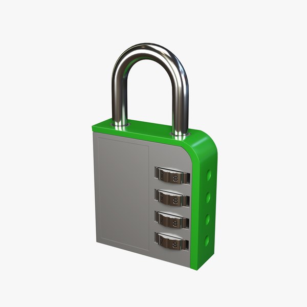 3D combination lock green - TurboSquid 1684319