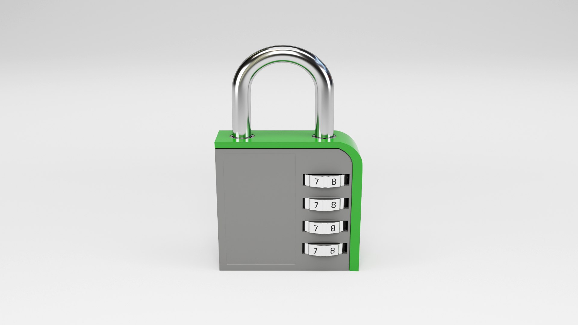 3D Combination Lock Green - TurboSquid 1684319