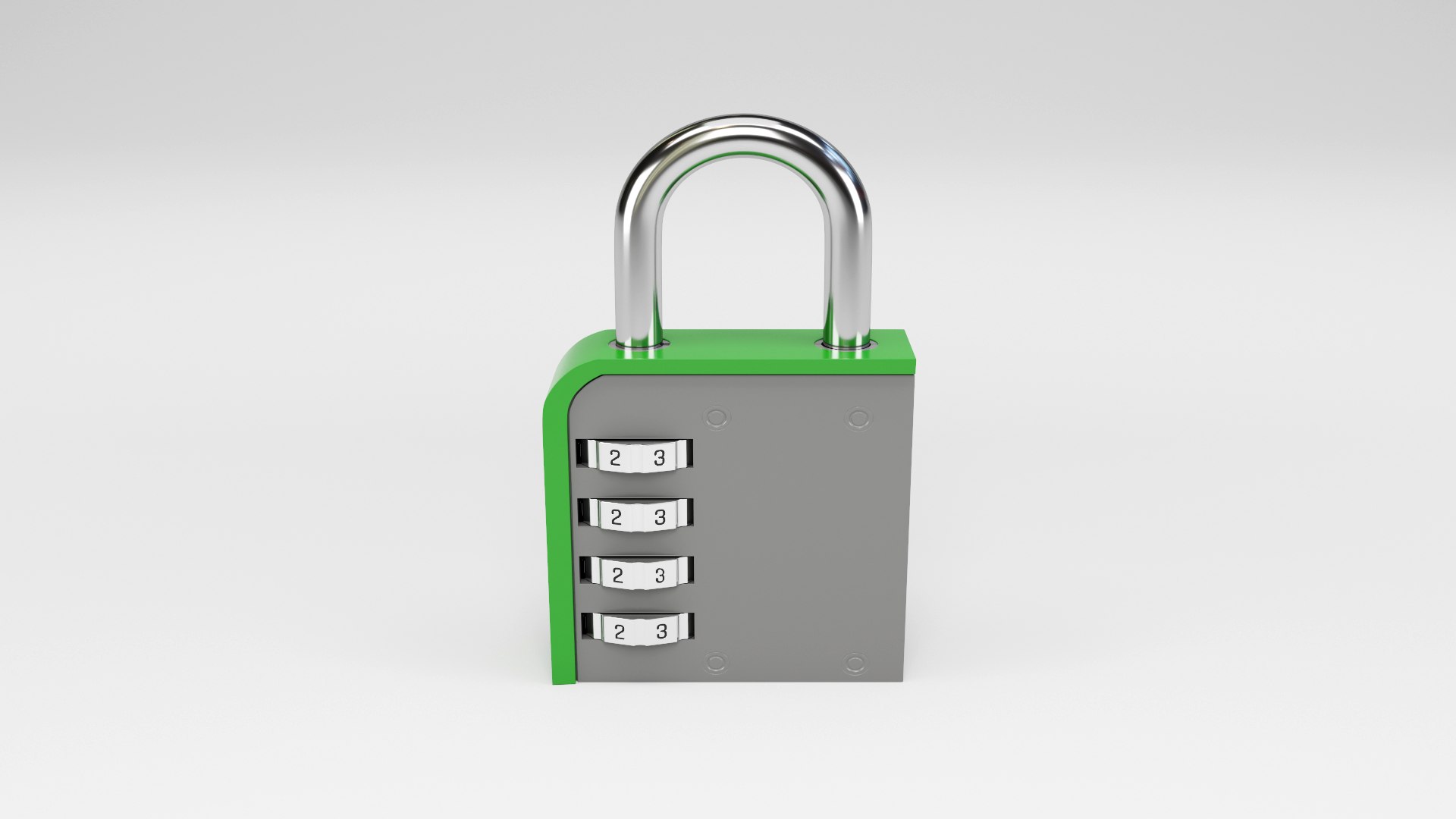 3D Combination Lock Green - TurboSquid 1684319