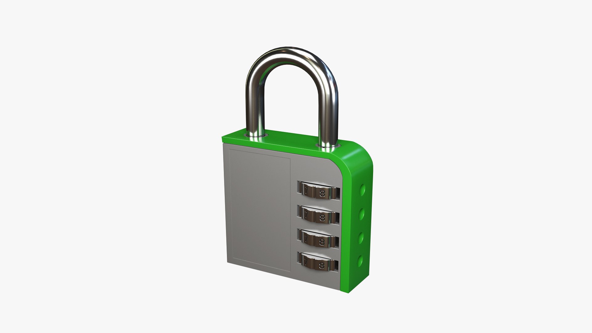 3D Combination Lock Green - TurboSquid 1684319