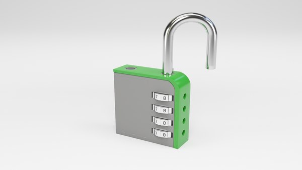 3D combination lock green - TurboSquid 1684319