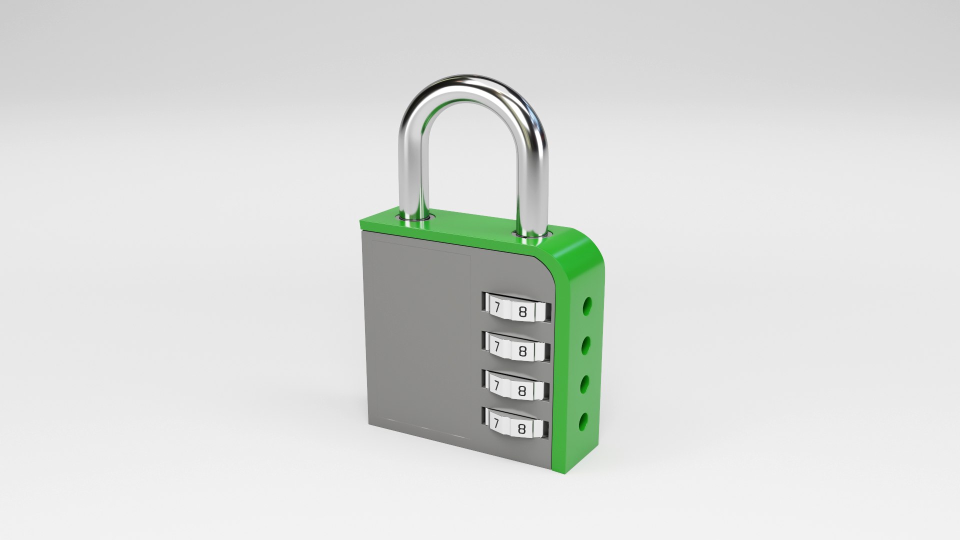 3D Combination Lock Green - TurboSquid 1684319