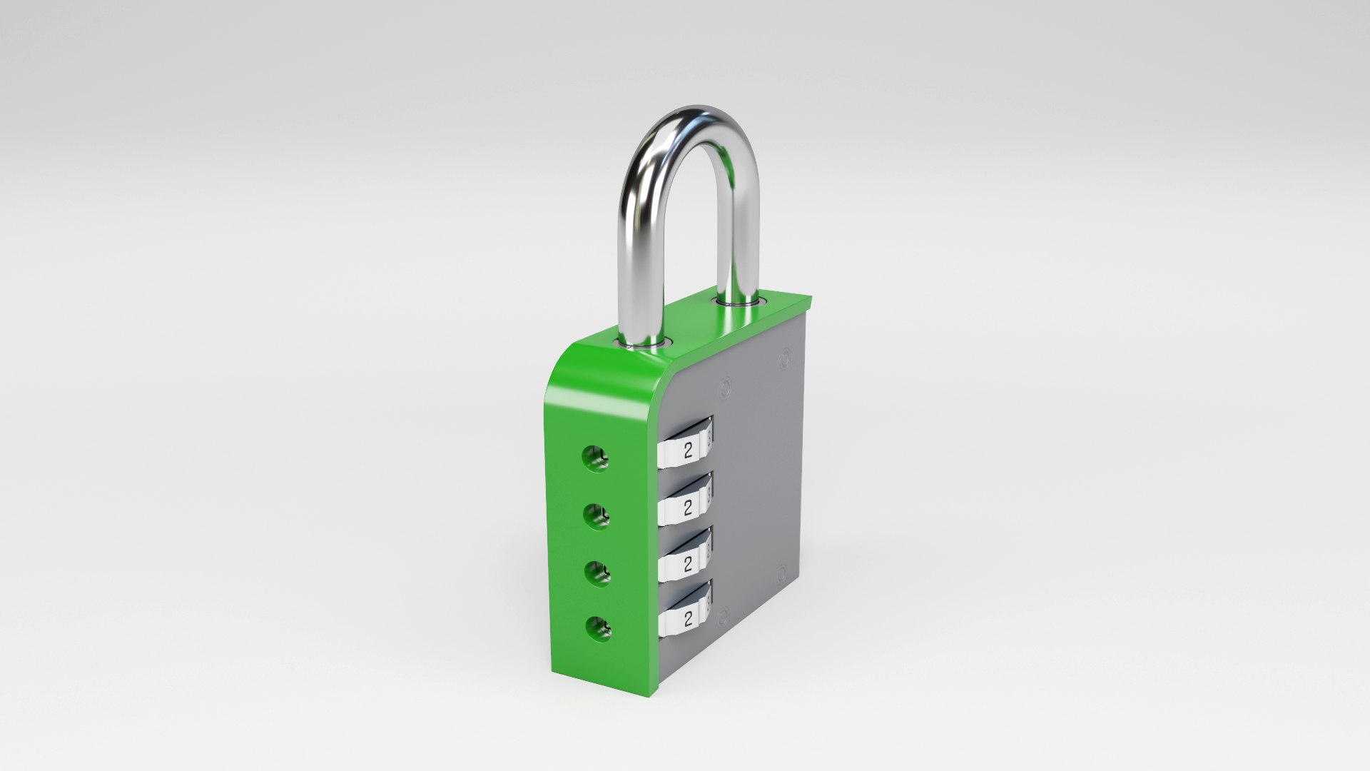3D Combination Lock Green - TurboSquid 1684319