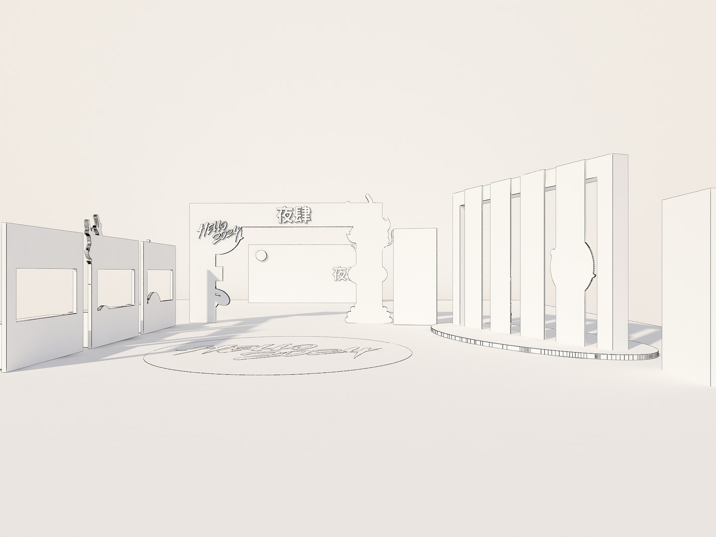 3D New Year Display Spring Festival Night Market Spring Festival Flower ...