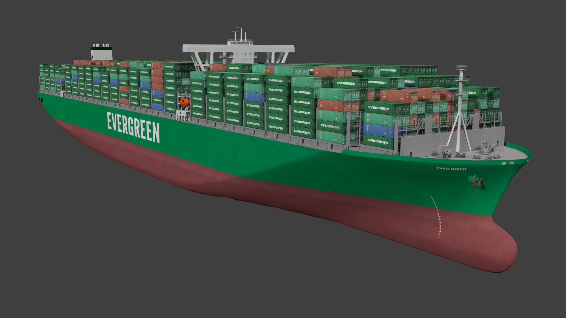 Ever Given Container Ship Lowpoly Model - TurboSquid 1977687