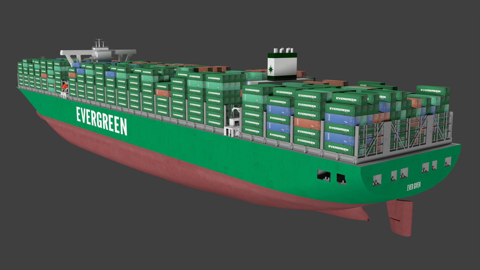 Ever Given Container Ship Lowpoly Model - TurboSquid 1977687