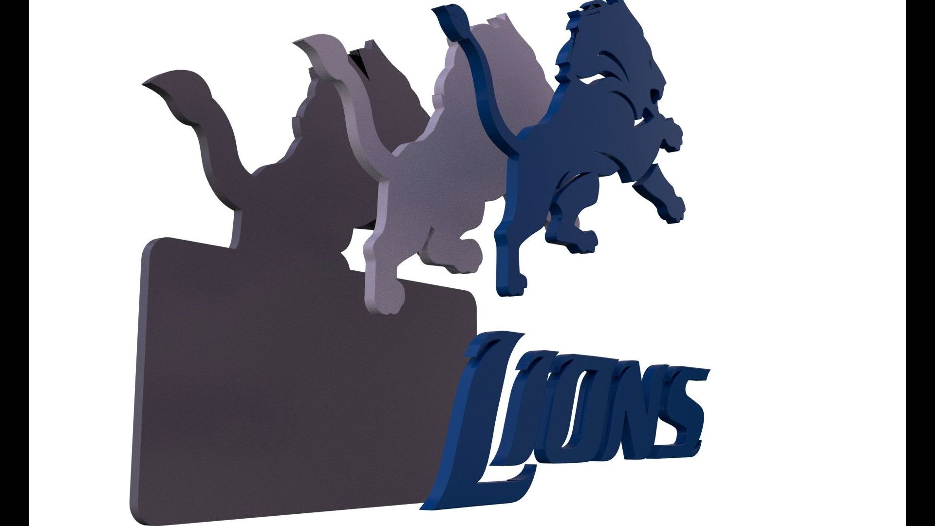 3D Detroit Lions Logo Shield Printable And Renderable - TurboSquid 2228360