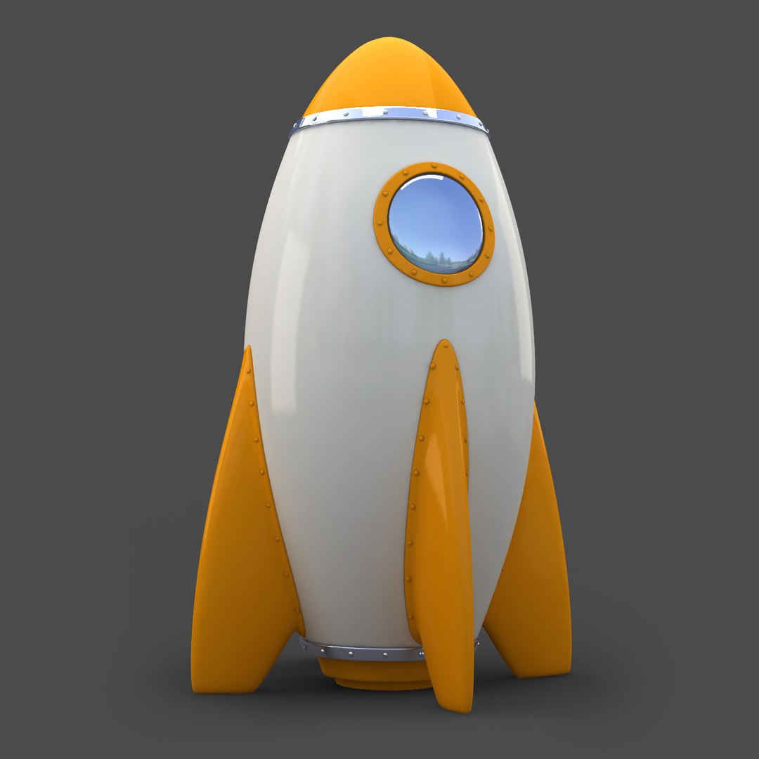 3D Model Cartoon Rocket - TurboSquid 1389696