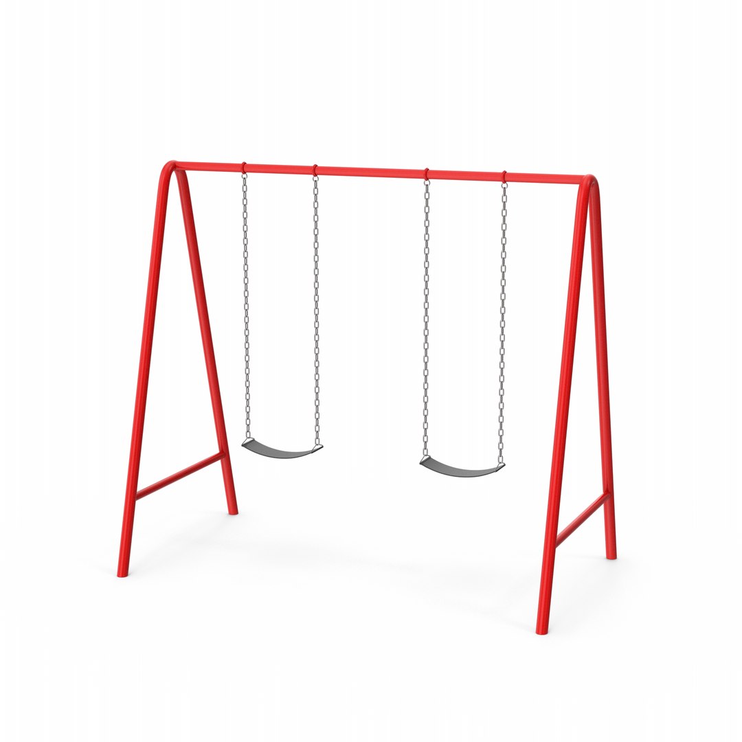 Red Playground Swing 3D - TurboSquid 2183562