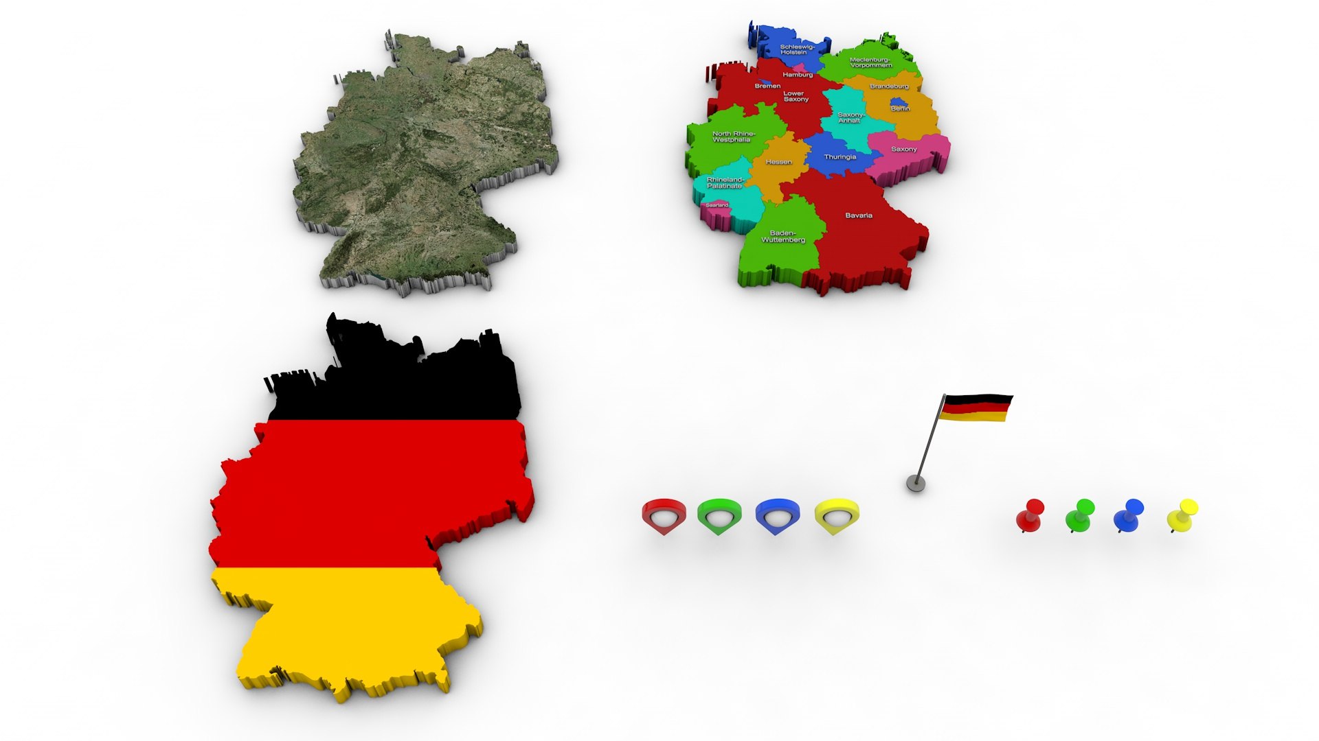 3D Germany Map Pack - TurboSquid 2060412