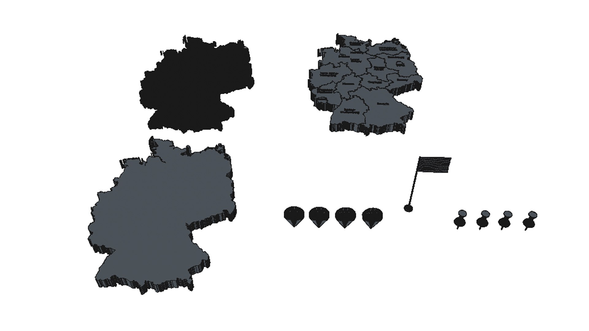 3D Germany Map Pack - TurboSquid 2060412