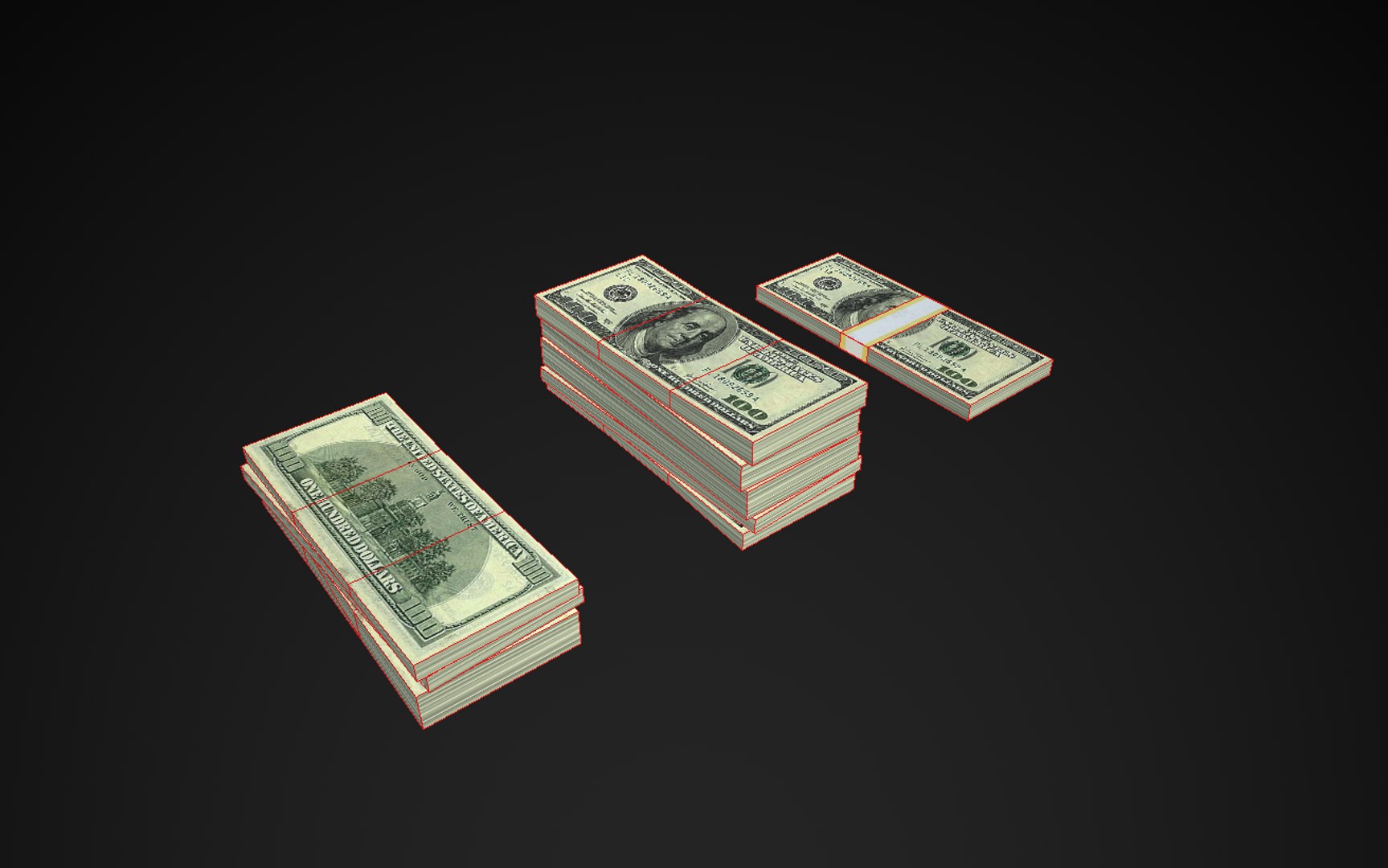 Safe Gold Money Stacks 3d Model