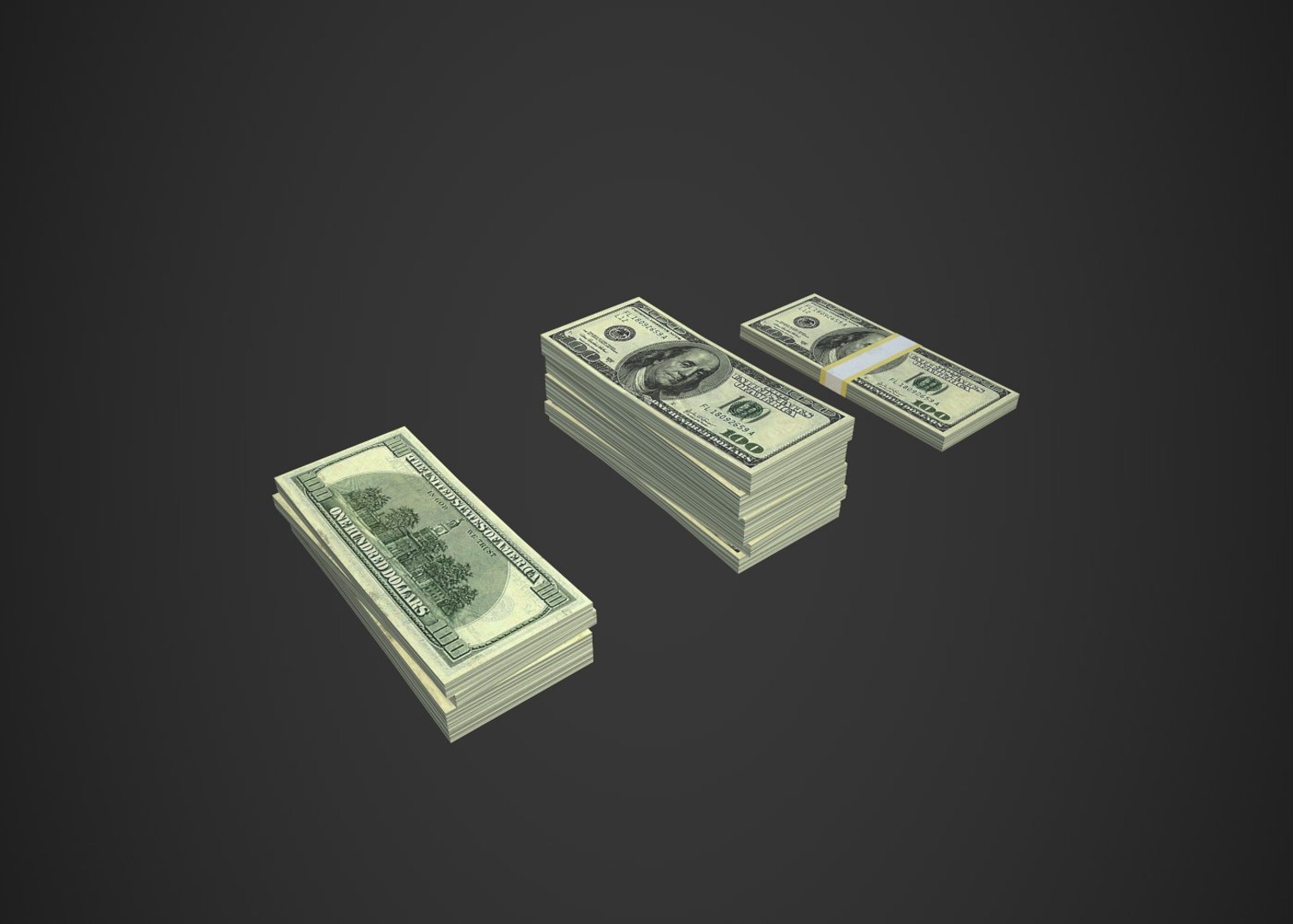 Safe Gold Money Stacks 3d Model
