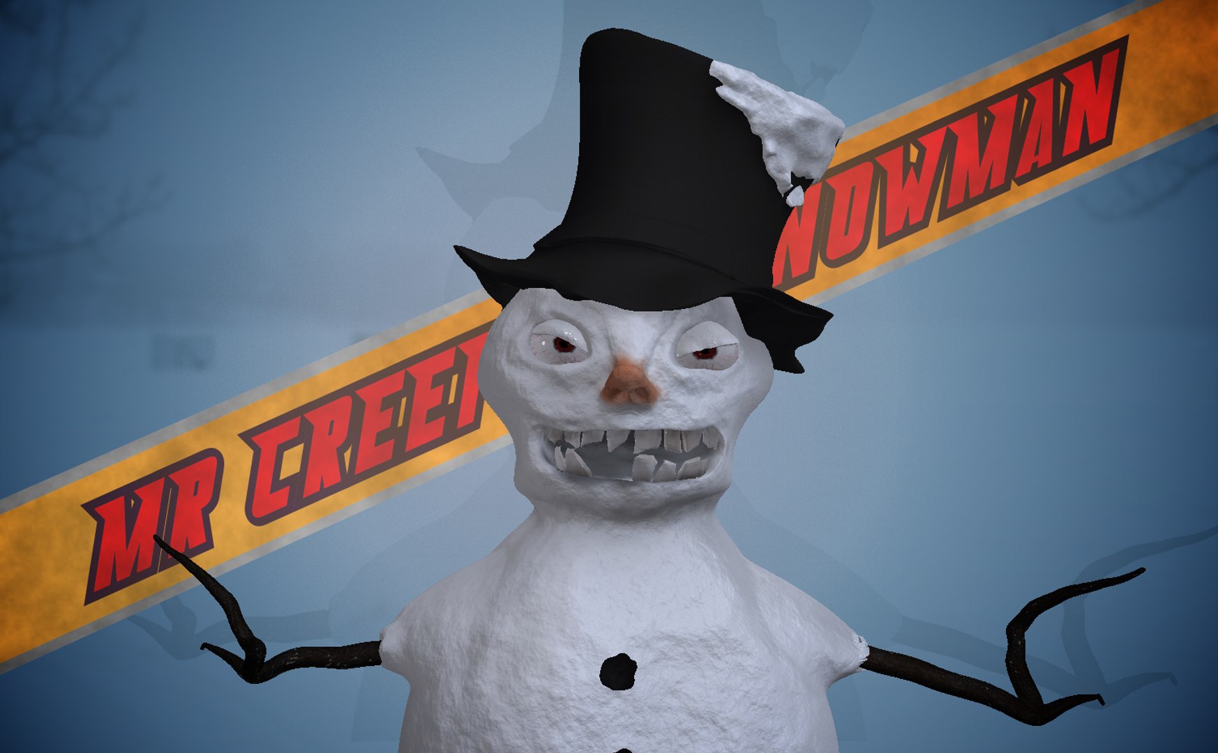 Scary Snowman Cartoon