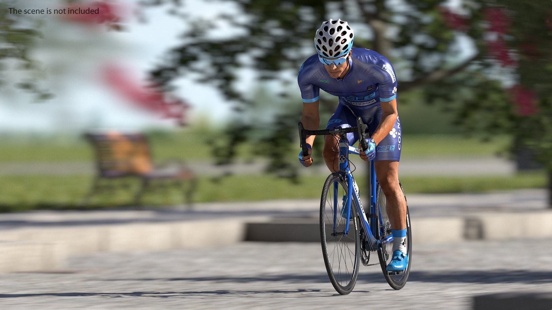 3D Cyclist On Road Bike With Roller Trainer Rigged - TurboSquid 2387249